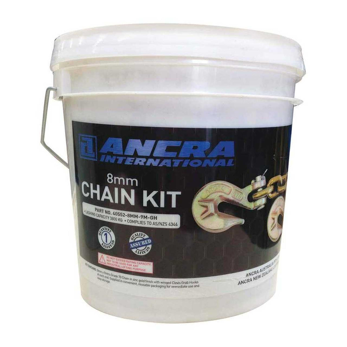 Ancra Chain Kit 8mm x 9m c/w Winged Grab Hooks — Ancra Cargo