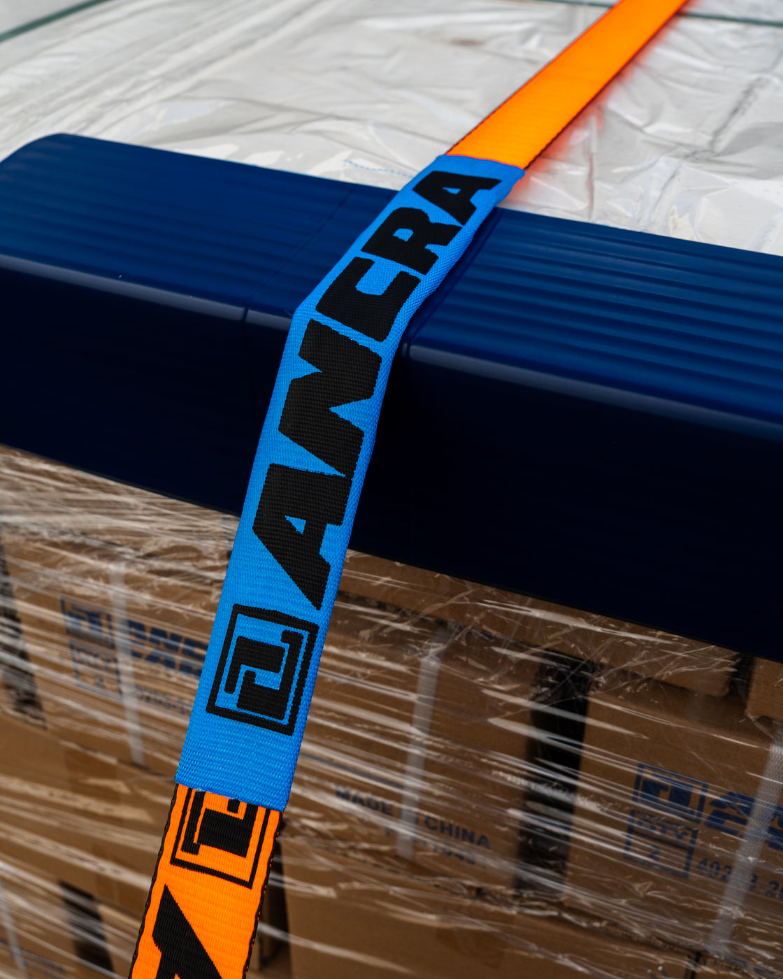Ancra 50mm x 9m Orange Reverse Tie-Down + Tail Guard — Ancra Cargo