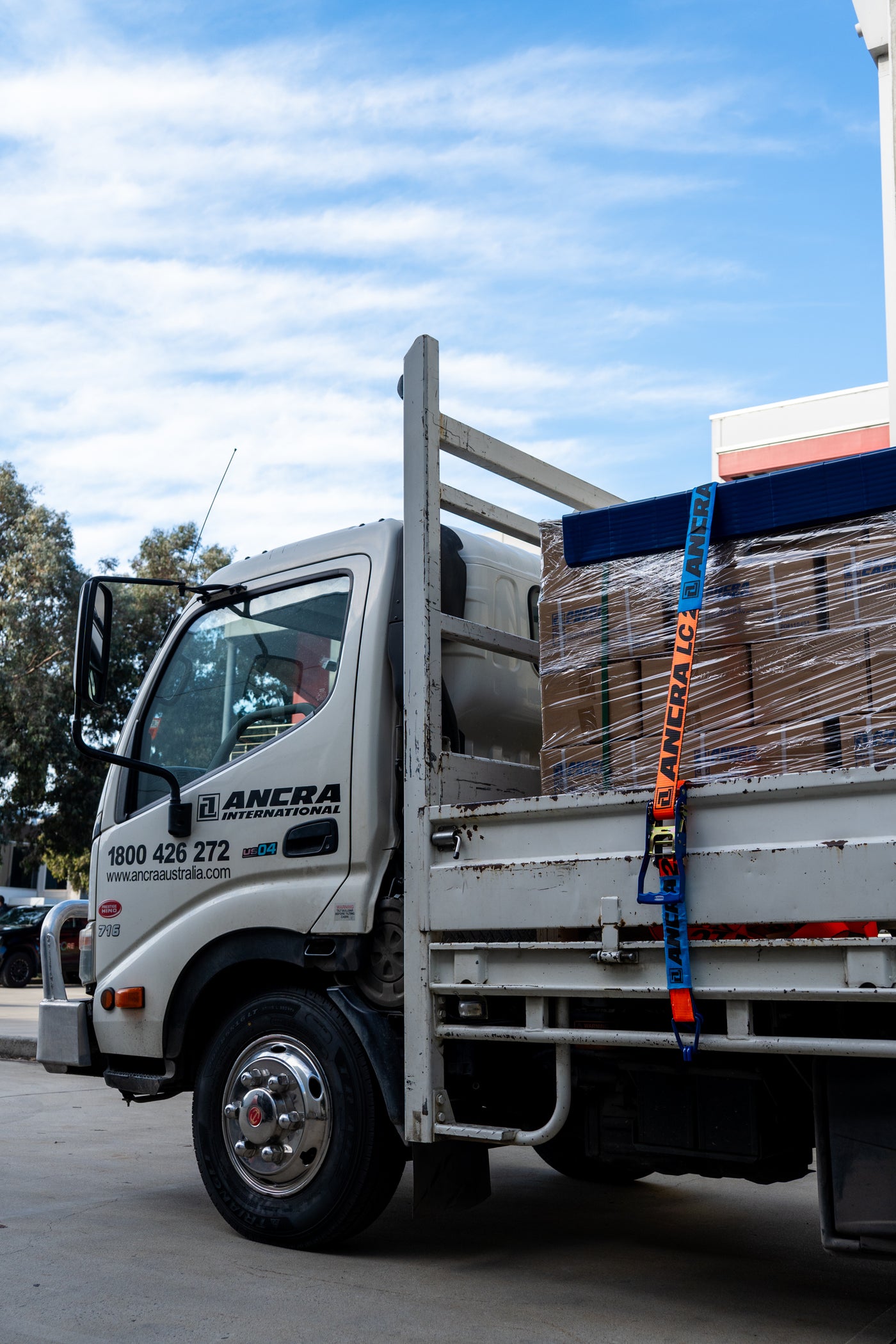 Ancra 50mm x 9m Orange Reverse Tie-Down + Tail Guard — Ancra Cargo