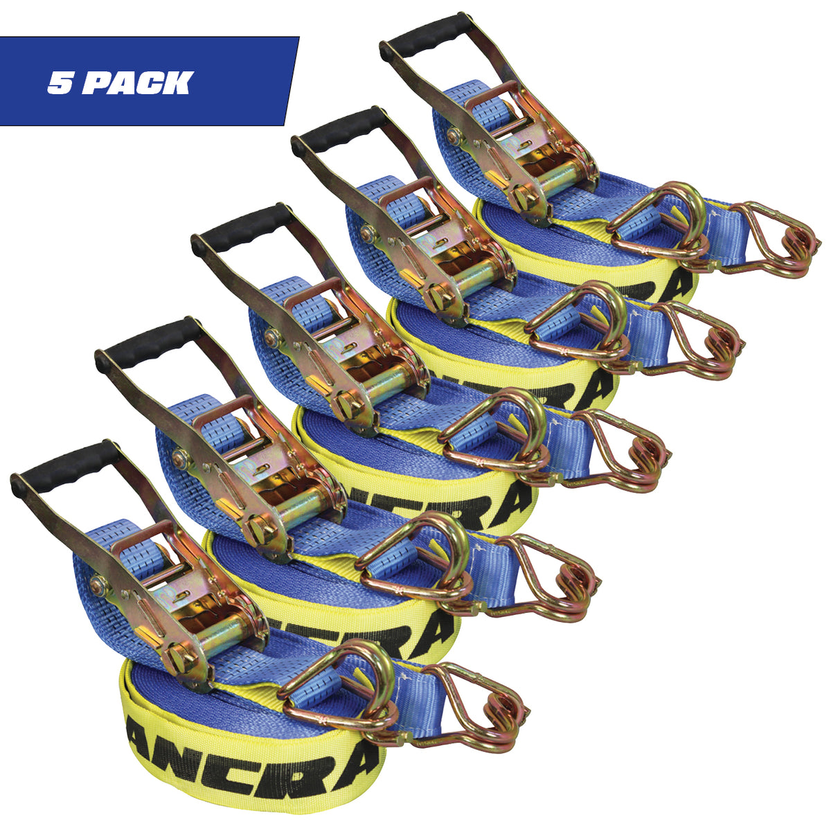 Ancra Carton of 5 - 50mm x 9m Ratchet Tie-Down Strap — Ancra Cargo