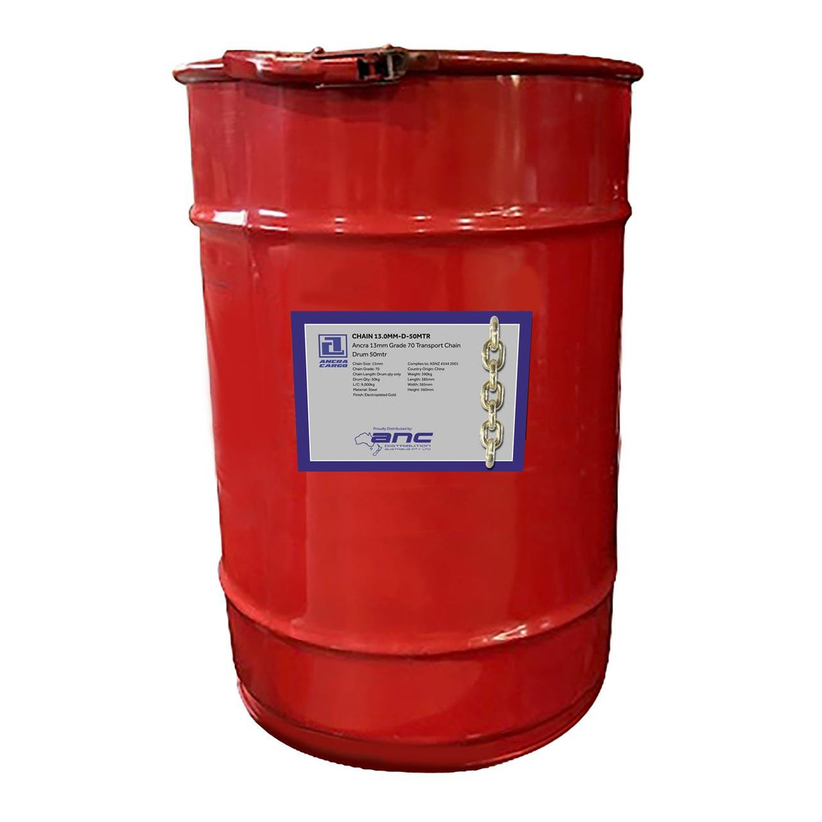 13mm Transport Chain Drum 50m - Grade 70 — Ancra Cargo